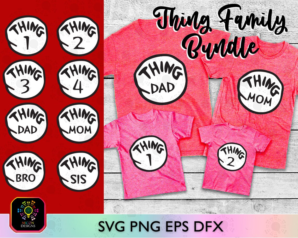 Thing 1 Thing 2 SVG Thing Family Svg Thing 3 Thing 4 Thing - Etsy Australia