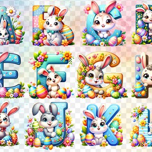 Easter Alphabet Letters Clipart Transparent Designs, Spring Alphabet ...