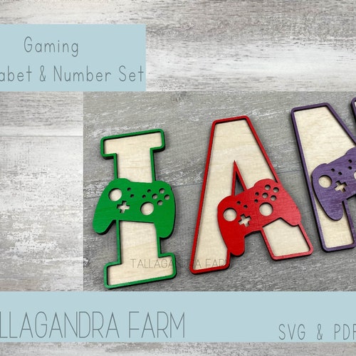 GAMING LETTERS A to Z Alphabet Set Numbers SVG File - Etsy