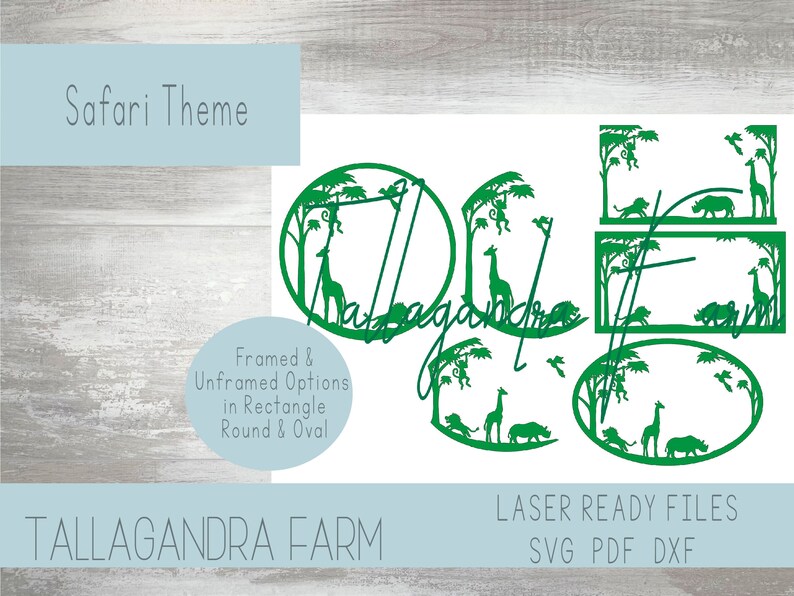 Safari Themed Sign Set 6 Options Included Laser SVG File - Etsy