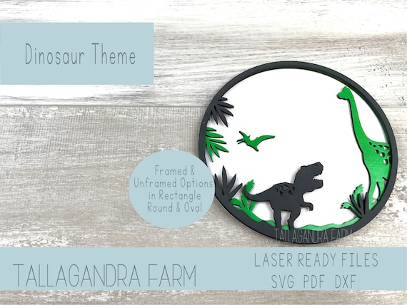 Dinosaur Themed Sign Set 6 Options Included Laser SVG File - Etsy