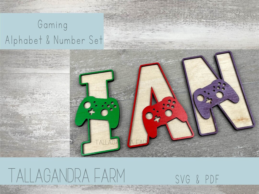 GAMING LETTERS A to Z Alphabet Set Numbers SVG File - Etsy