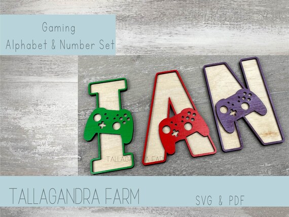 GAMING LETTERS A to Z Alphabet Set Numbers SVG File - Etsy Australia