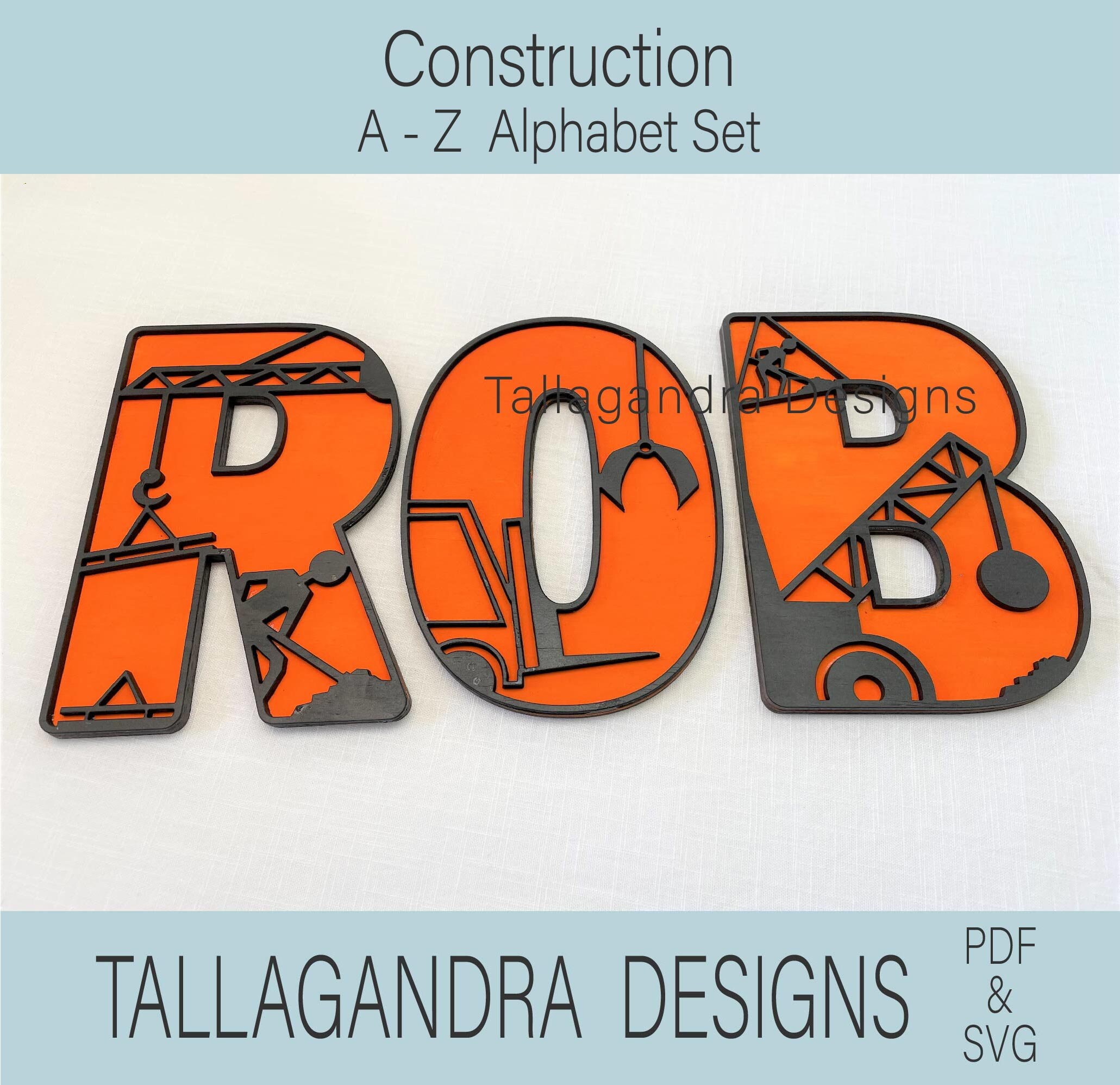 CONSTRUCTION SET - Full 26 Alphabet Letters A-Z / SVG Files - Etsy