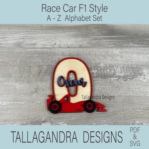 RACE CAR - F1 Style Letter Set - A to Z Alphabet Set - Svg File - Etsy