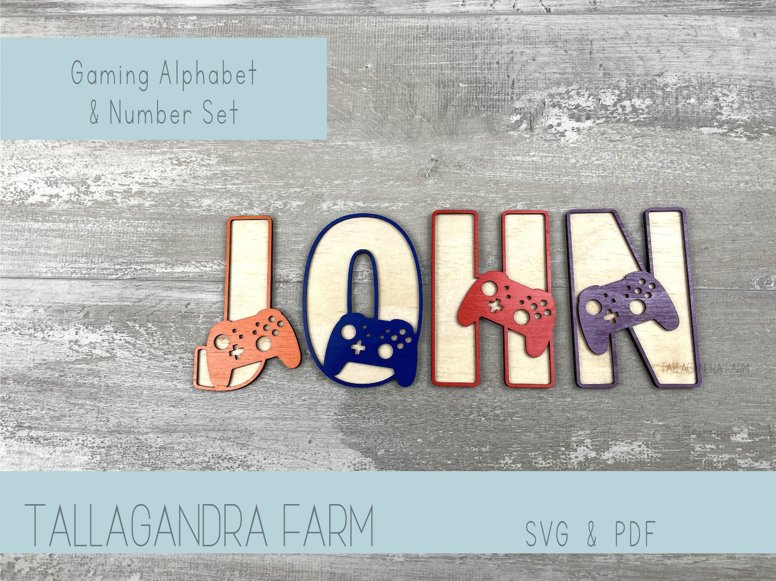 GAMING LETTERS A to Z Alphabet Set Numbers SVG File - Etsy UK