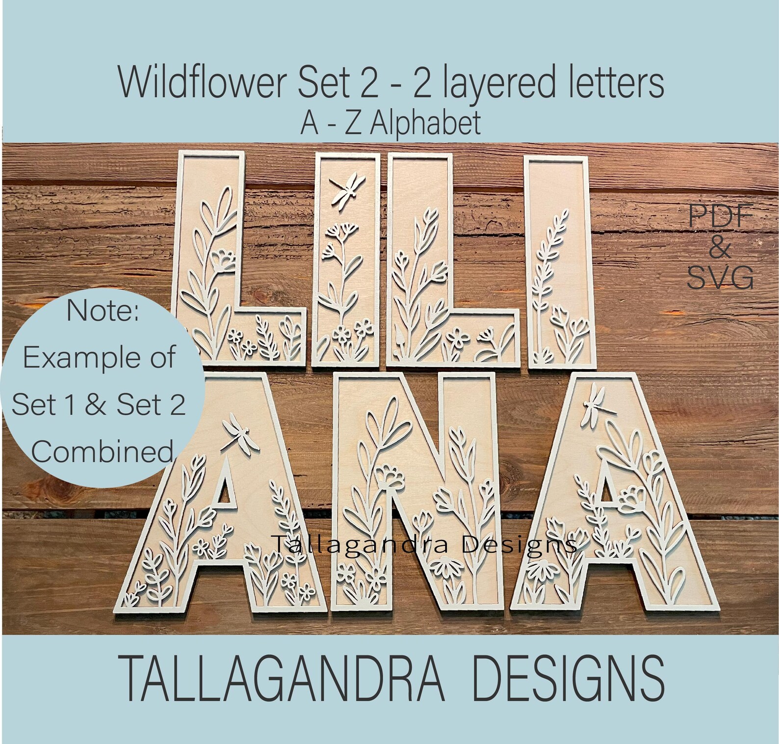 WILDFLOWER No 2 Alphabet Set / 2 Layered - Full 26 Letters / SVG File ...