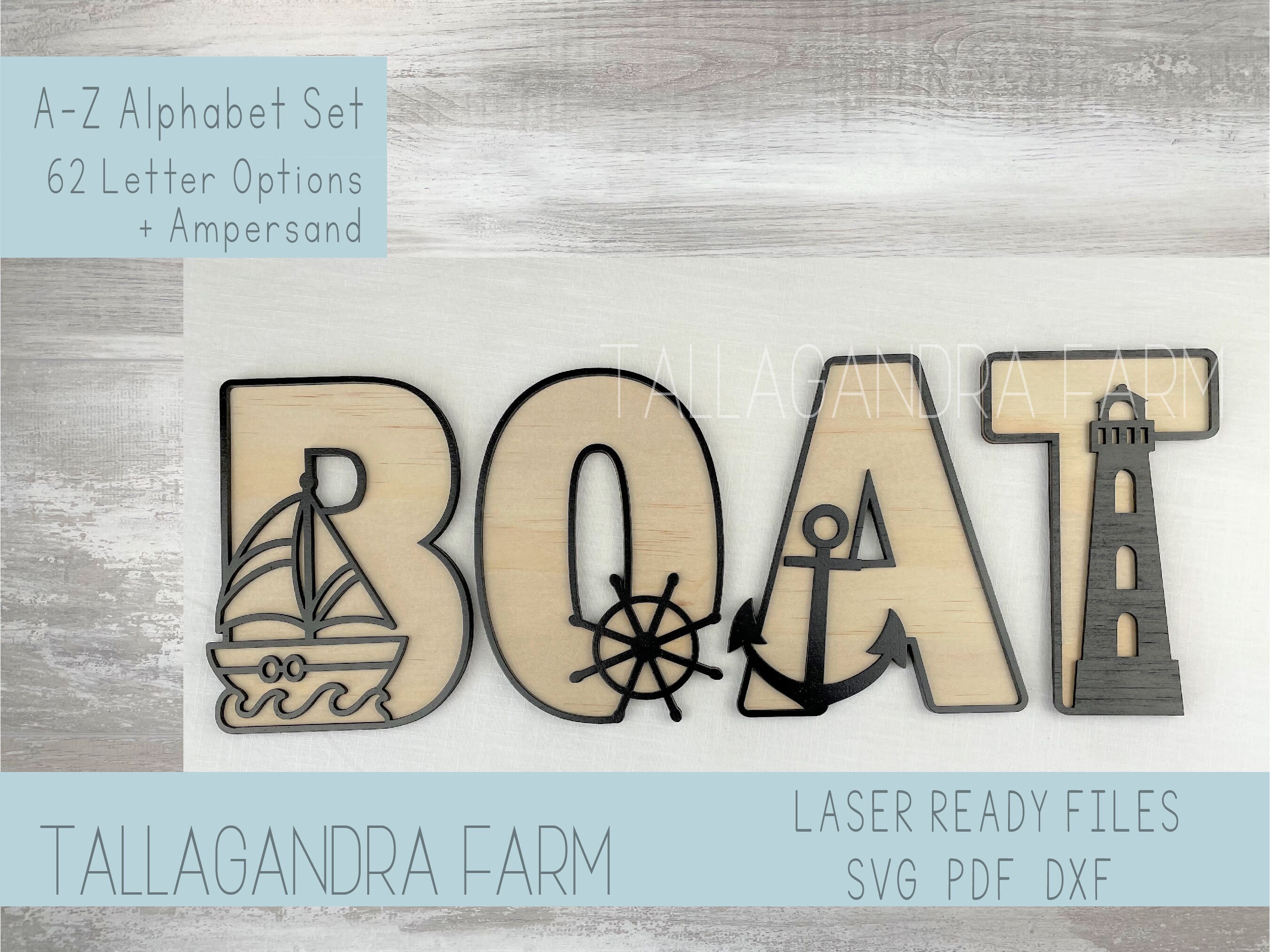 NAUTICAL SEAS A to Z Alphabet Set 62 Letter Options SVG - Etsy