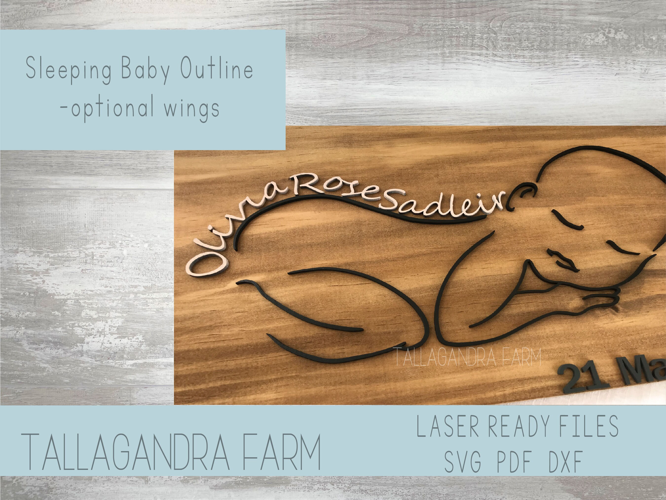 Sleeping Baby Outline SVG for Name Celebration / Birth Stats - Etsy ...