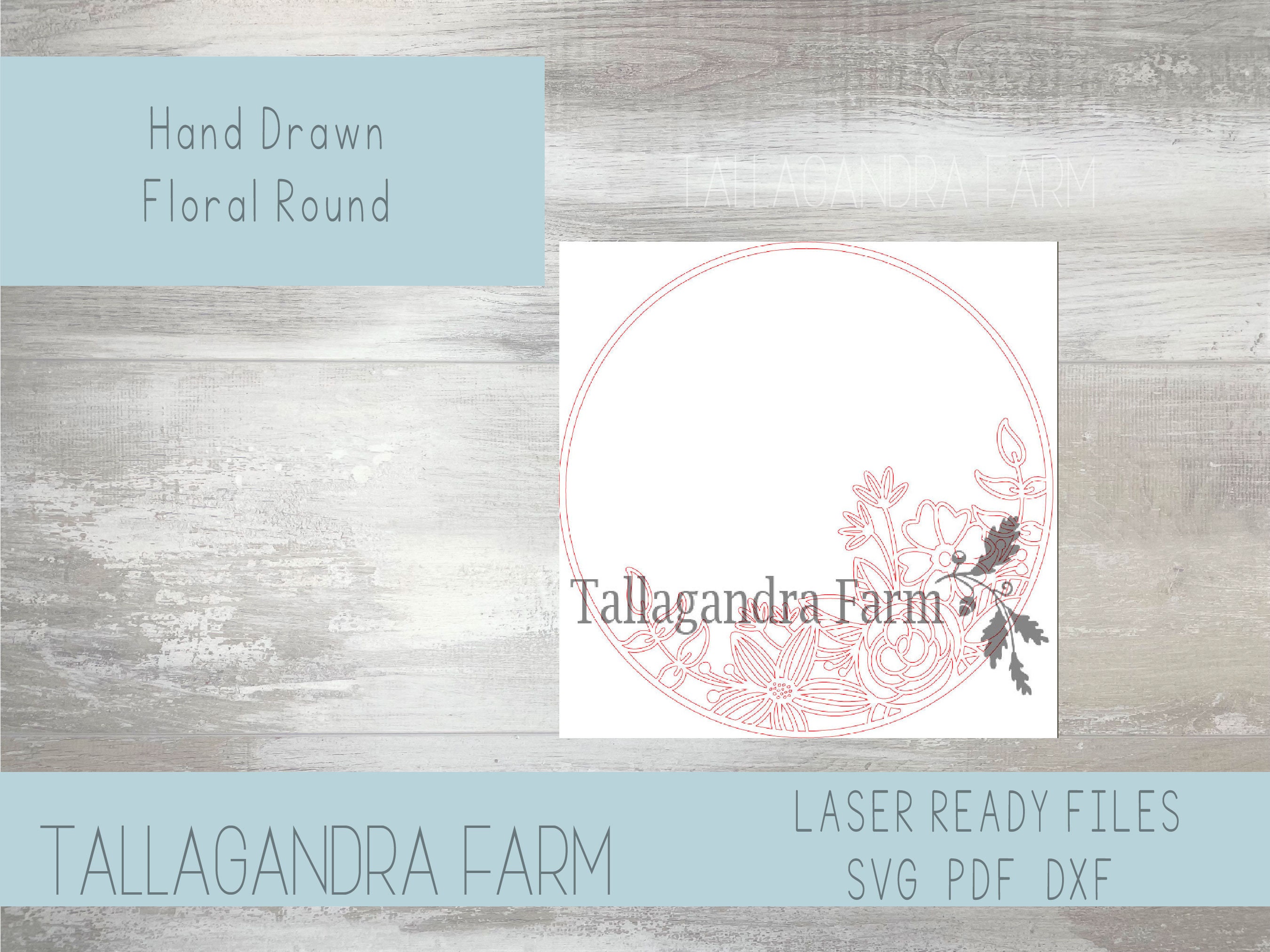 Floral Wreath Round Laser SVG File 2 Formats Included | Etsy