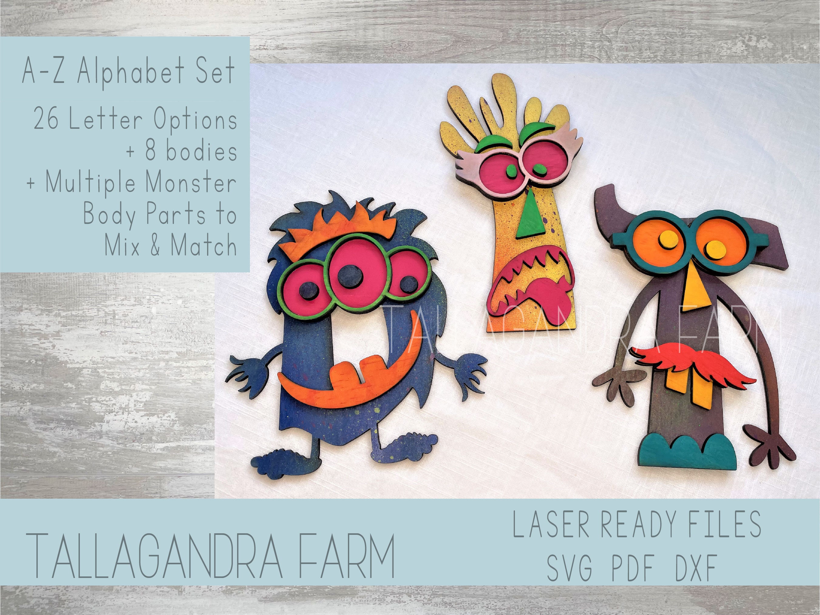 MONSTROUS MONSTERS Alphabet Set DIY Kit All in One File | Etsy