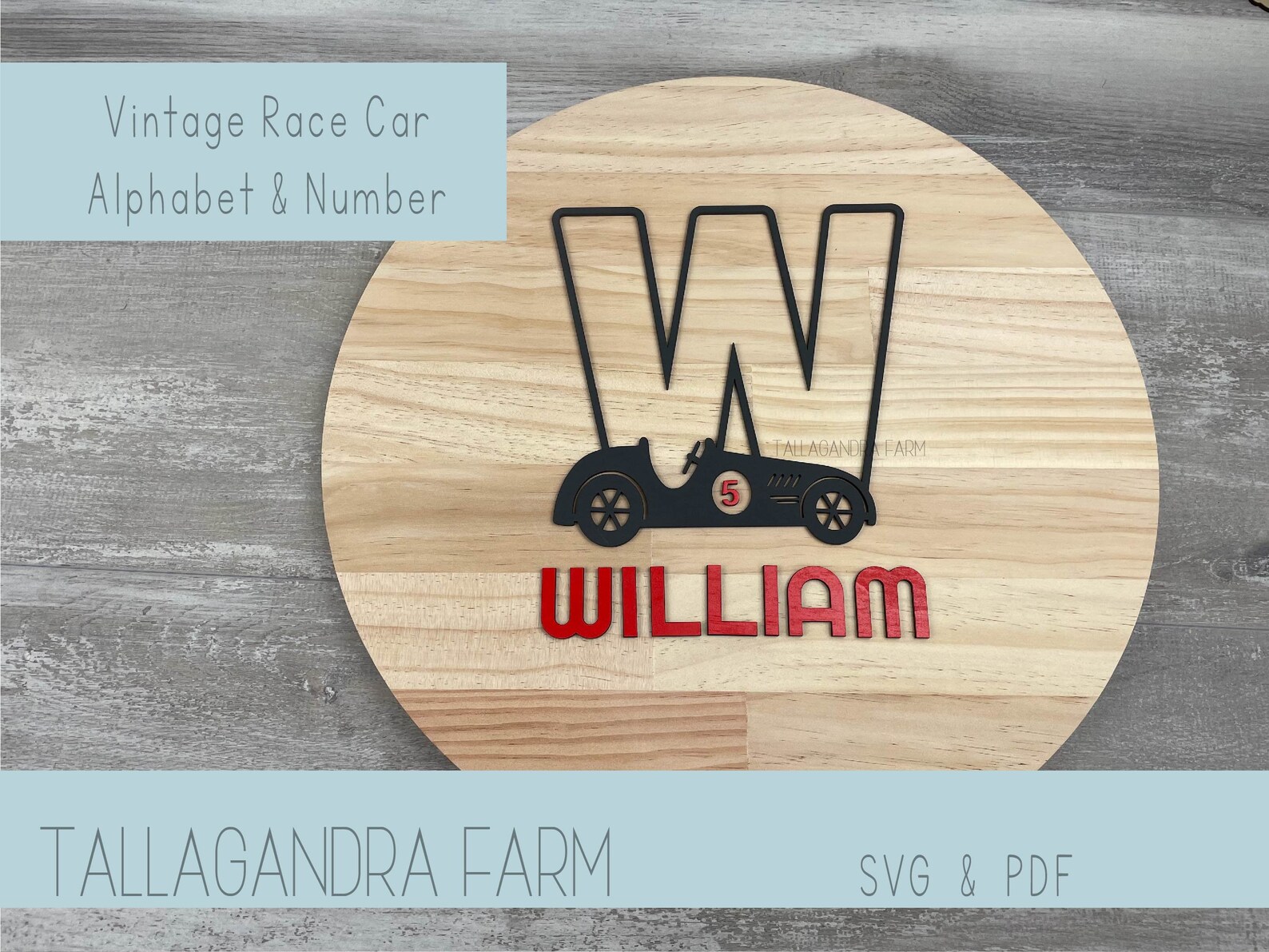 VINTAGE RACE CAR A to Z Alphabet Set Numbers Svg File - Etsy