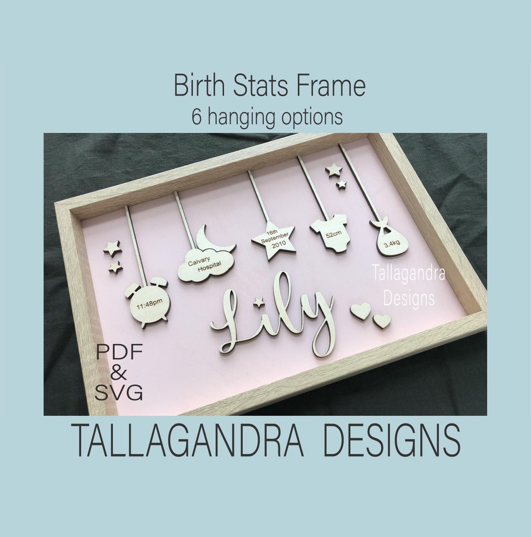 Birth Stats / Sign / Plaque SVG Laser File for Birth Announcement - Etsy