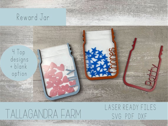 Reward Chore Jar for Children Laser SVG File - Etsy