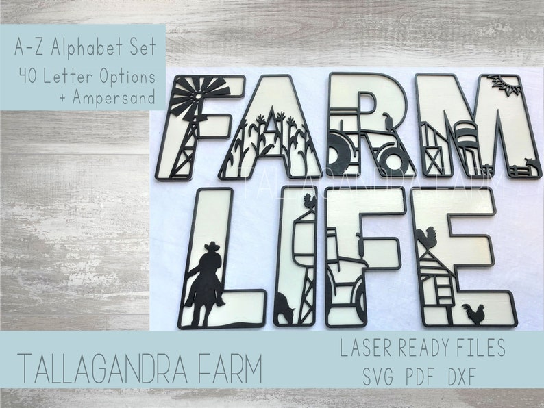 FARMHOUSE Full Alphabet Set With 40 Letter Options / SVG - Etsy