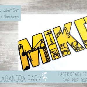 CONSTRUCTION SET Full 26 Alphabet Letters A-Z and Numbers - Etsy