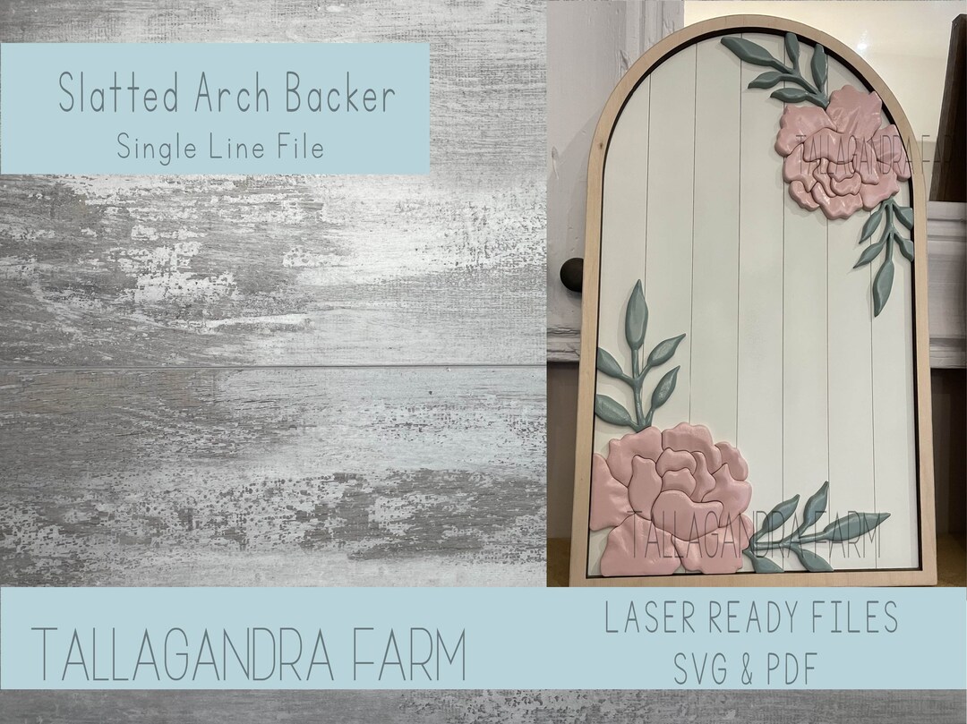 SLATTED BACKER Arch Sign Backer Single Line Laser File / SVG - Etsy