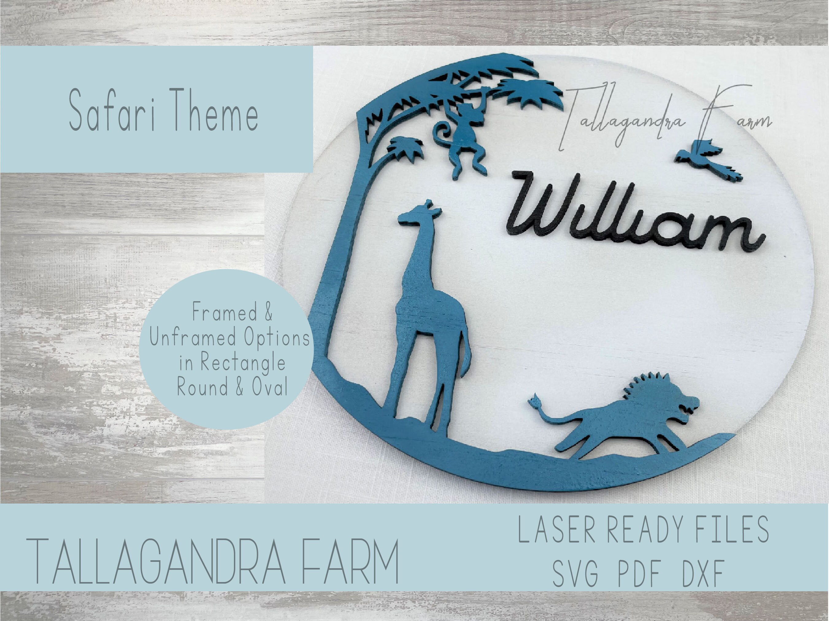 Safari Themed Sign Set 6 Options Included Laser SVG File - Etsy