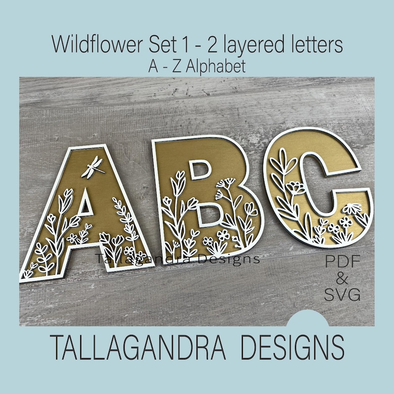 Floral Alphabet Svg - Etsy