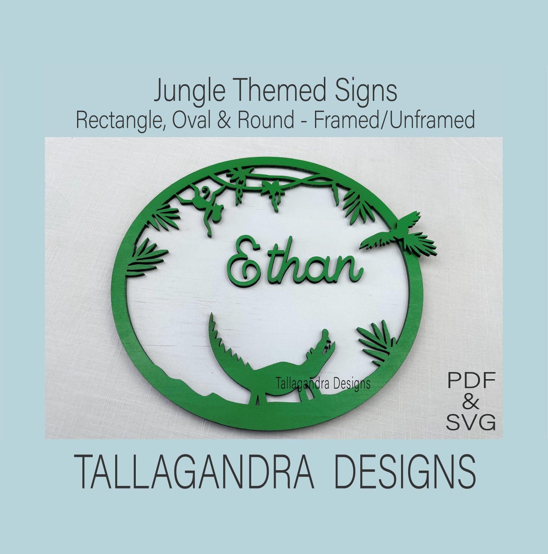 Jungle Themed Sign Set | 6 Options Included - Laser SVG File - Etsy