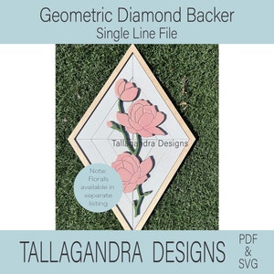 DIAMOND BACKER Single Line Laser File With Geometric Pattern / SVG File ...