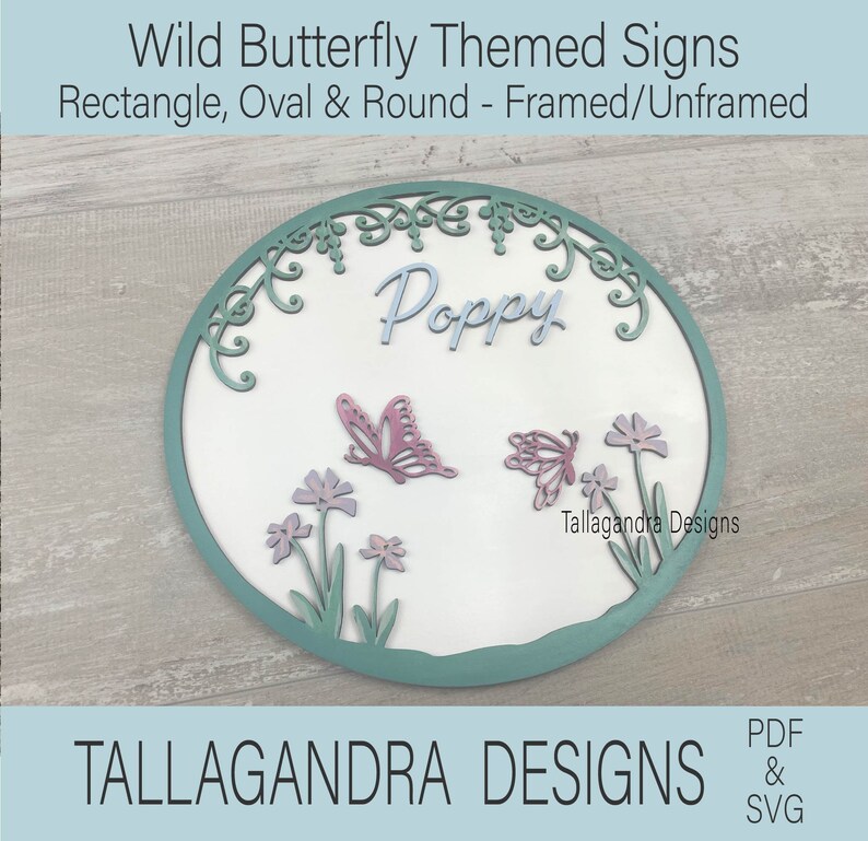 Butterfly Themed Sign Set | 6 Options Included - Laser SVG File - Etsy