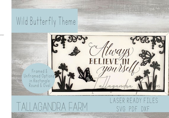 Butterfly Themed Sign Set 6 Options Included Laser SVG | Etsy