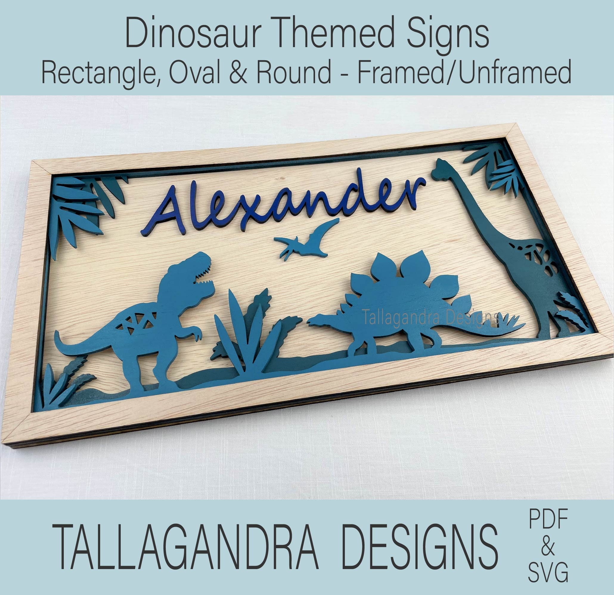 Dinosaur Themed Sign Set | 6 Options Included - Laser SVG File - Etsy