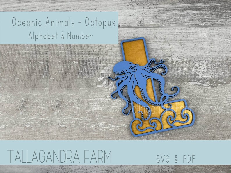 OCEANIC ANIMALS OCTOPUS A to Z Alphabet Set Numbers - Etsy