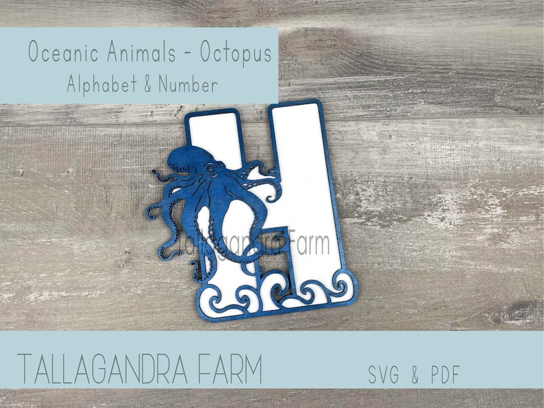 OCEANIC ANIMALS OCTOPUS A to Z Alphabet Set Numbers - Etsy