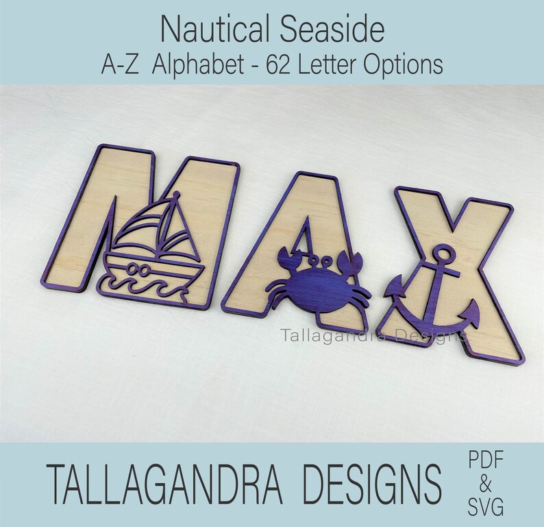 NAUTICAL SEAS - A to Z Alphabet Set (62 Letter Options) - SVG File - Etsy