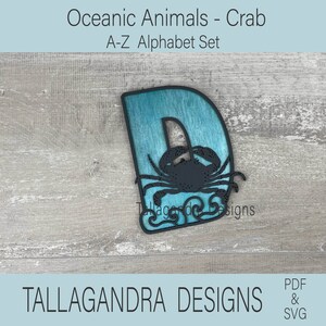 OCEANIC ANIMALS - CRAB - A to Z Alphabet Set + Numbers - Svg File - Etsy
