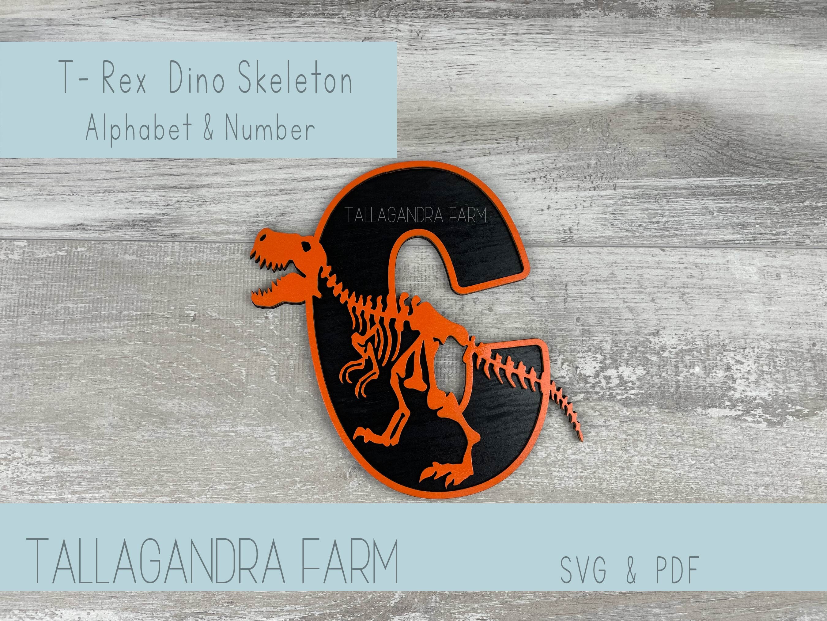 T-REX SKELETON Dinosaur A to Z Alphabet Set Numbers SVG - Etsy Canada