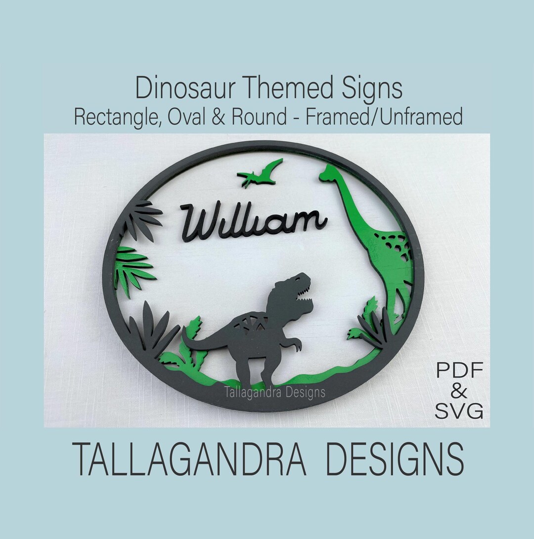 Dinosaur Themed Sign Set | 6 Options Included - Laser SVG File - Etsy