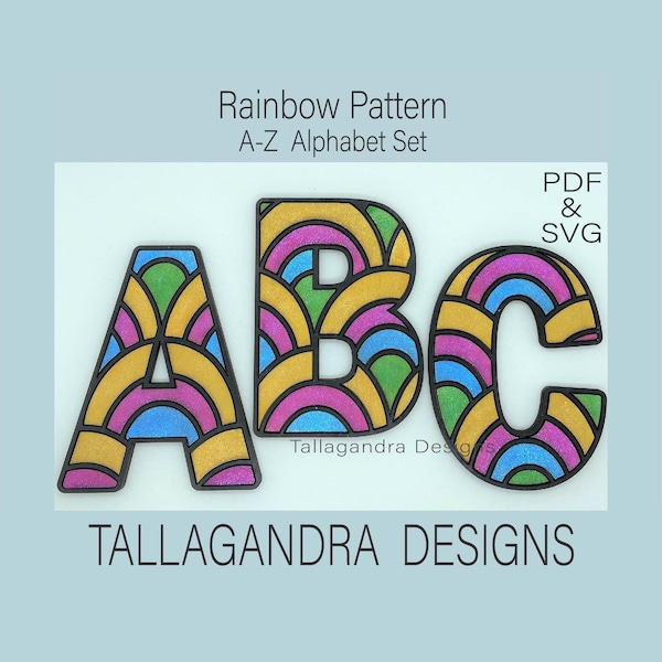 Rainbow Alphabet Svg - Etsy