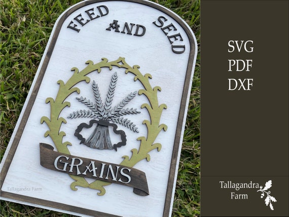 Vintage Style Feed & Seed Farmhouse Sign SVG File | Etsy