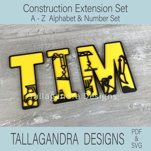 CONSTRUCTION ALPHABET Extension Set + Numbers / SVG File - Etsy