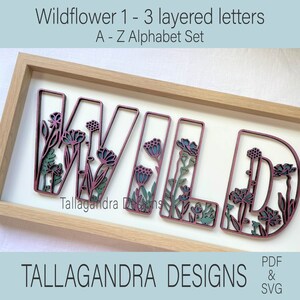 WILDFLOWER Alphabet Set Full 26 Letters / SVG File - Etsy UK