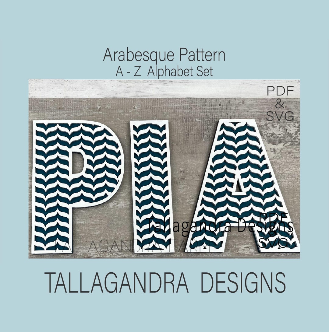 Arabesque Pattern Alphabet A-Z Set / SVG File - Etsy