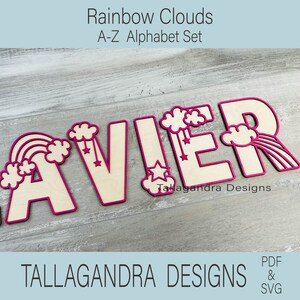 RAINBOW CLOUDS A - Z Alphabet Letter Set / SVG File - Etsy