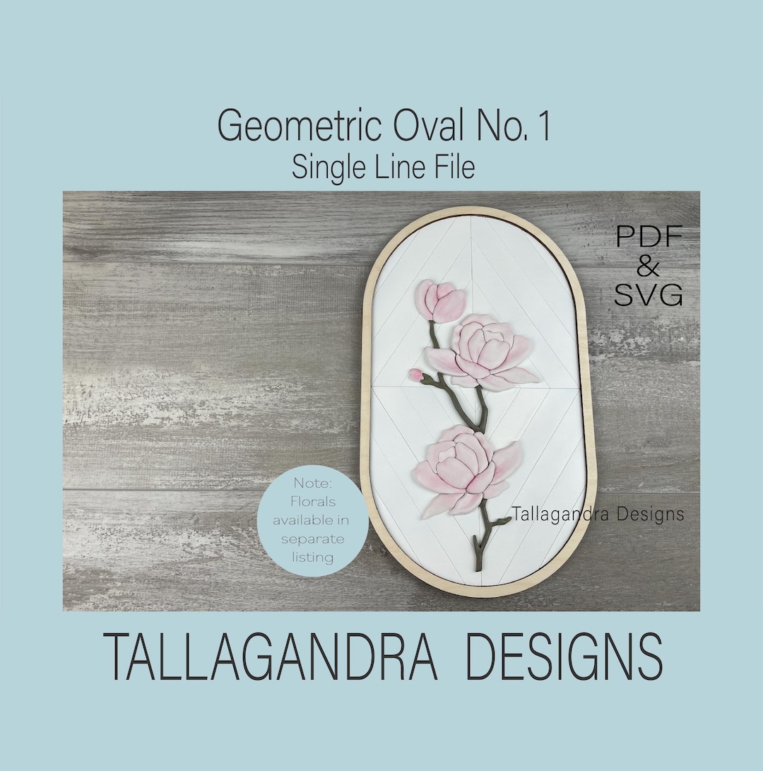 OVAL BACKER Single Line Laser File With Geometric Pattern / SVG File - Etsy