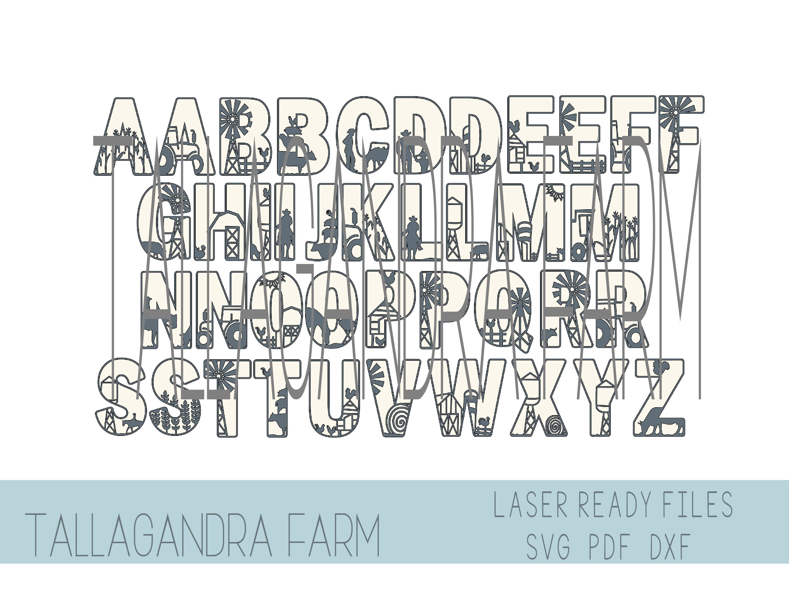 FARMHOUSE Full Alphabet Set With 40 Letter Options / SVG - Etsy