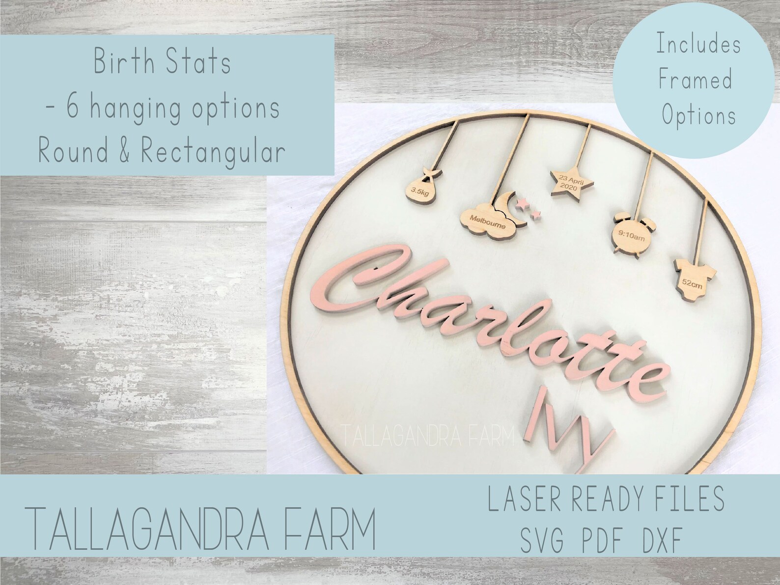 Birth Stats / Sign / Plaque SVG Laser File for Birth | Etsy
