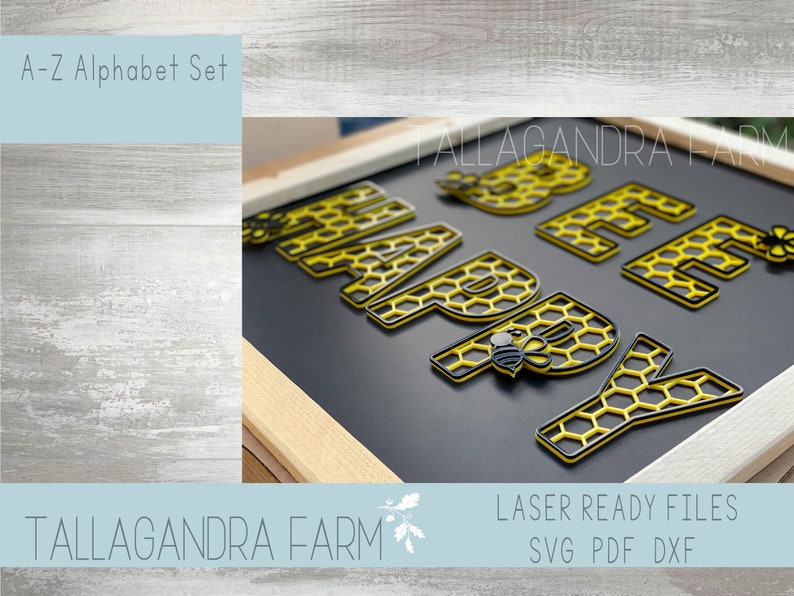 BEEHIVE Alphabet Set Full 26 Letters / SVG File - Etsy