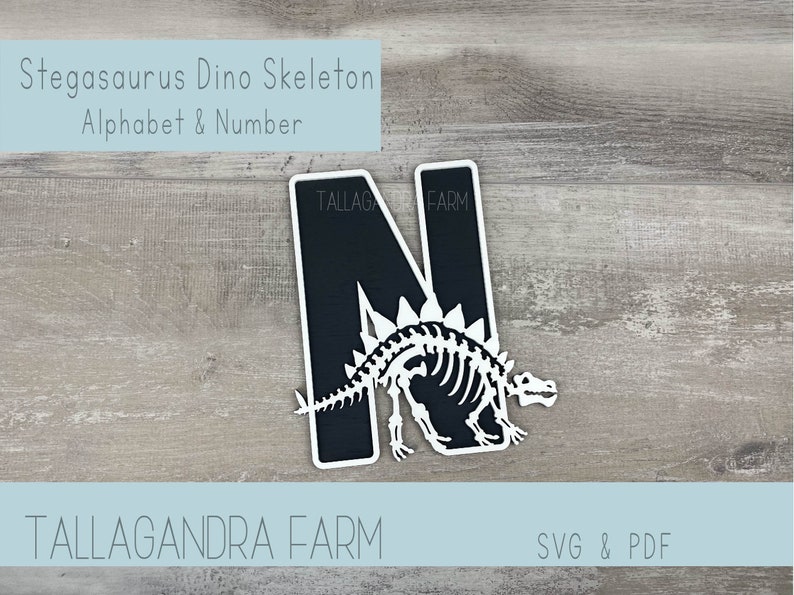 STEGASAURUS SKELETON Dinosaur A to Z Alphabet Set Numbers - Etsy