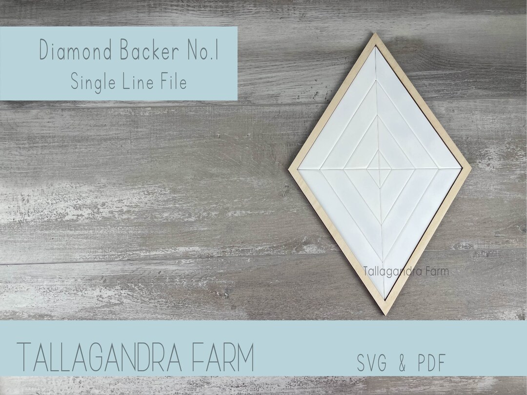 DIAMOND BACKER Single Line Laser File With Geometric Pattern / - Etsy
