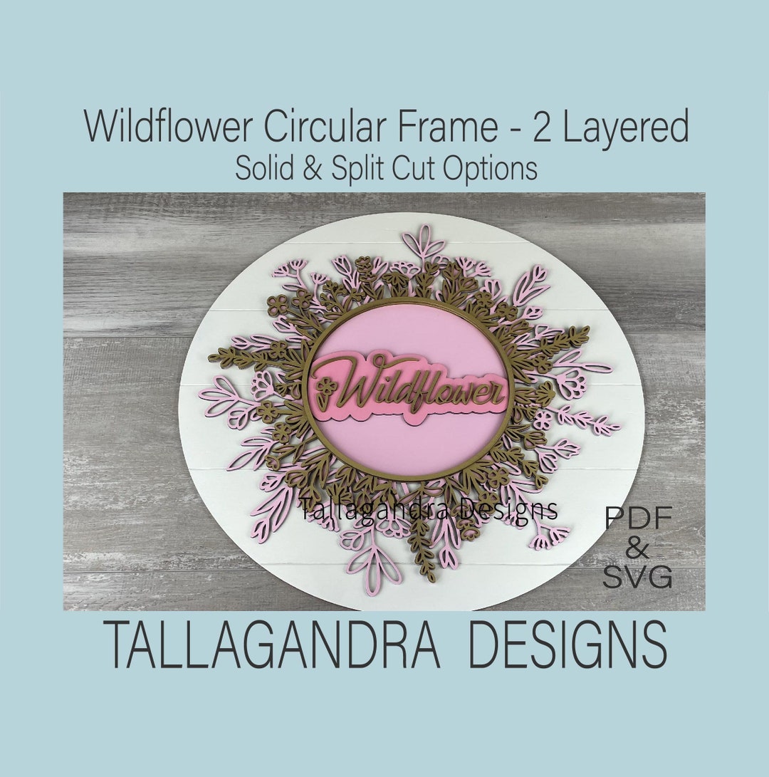 Wildflower 2 Layered Circular Frame - Laser SVG File - Etsy
