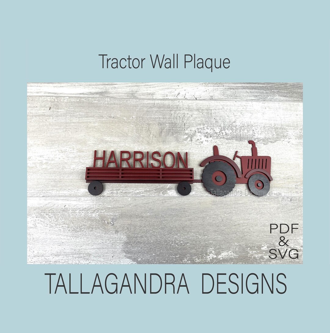 Tractor and Trailer Farm Name / Door Sign - Laser SVG File - Etsy