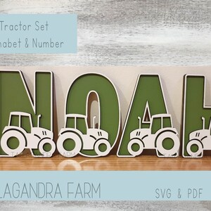 FARM TRACTOR A to Z Alphabet Set Numbers SVG File - Etsy