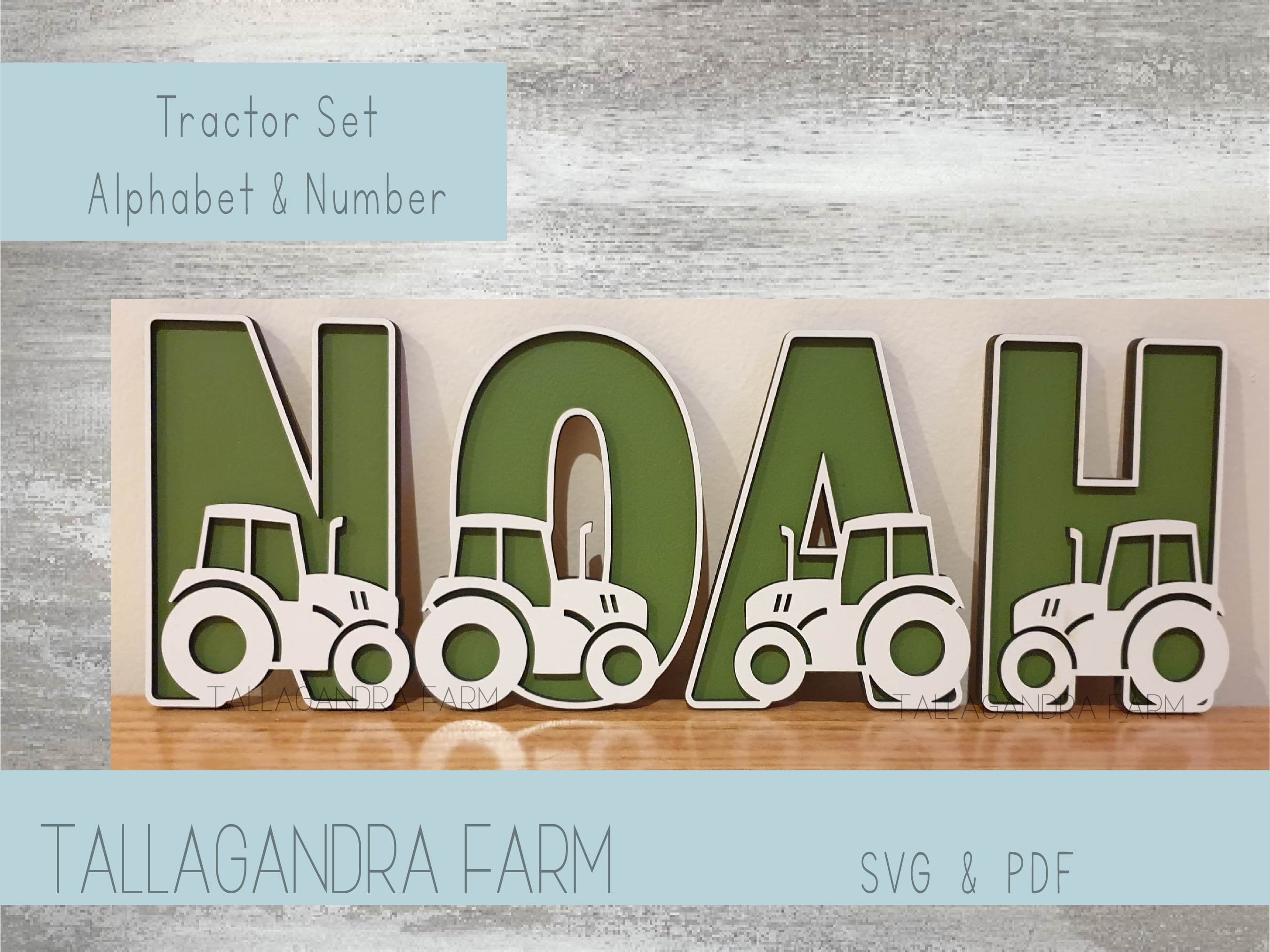 FARM TRACTOR A to Z Alphabet Set Numbers SVG File - Etsy UK